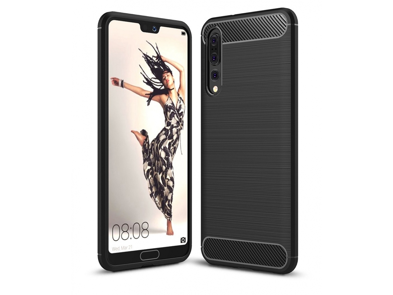 Huawei P20 Pro Carbon Gummi Hülle TPU Case schwarz online bestellen