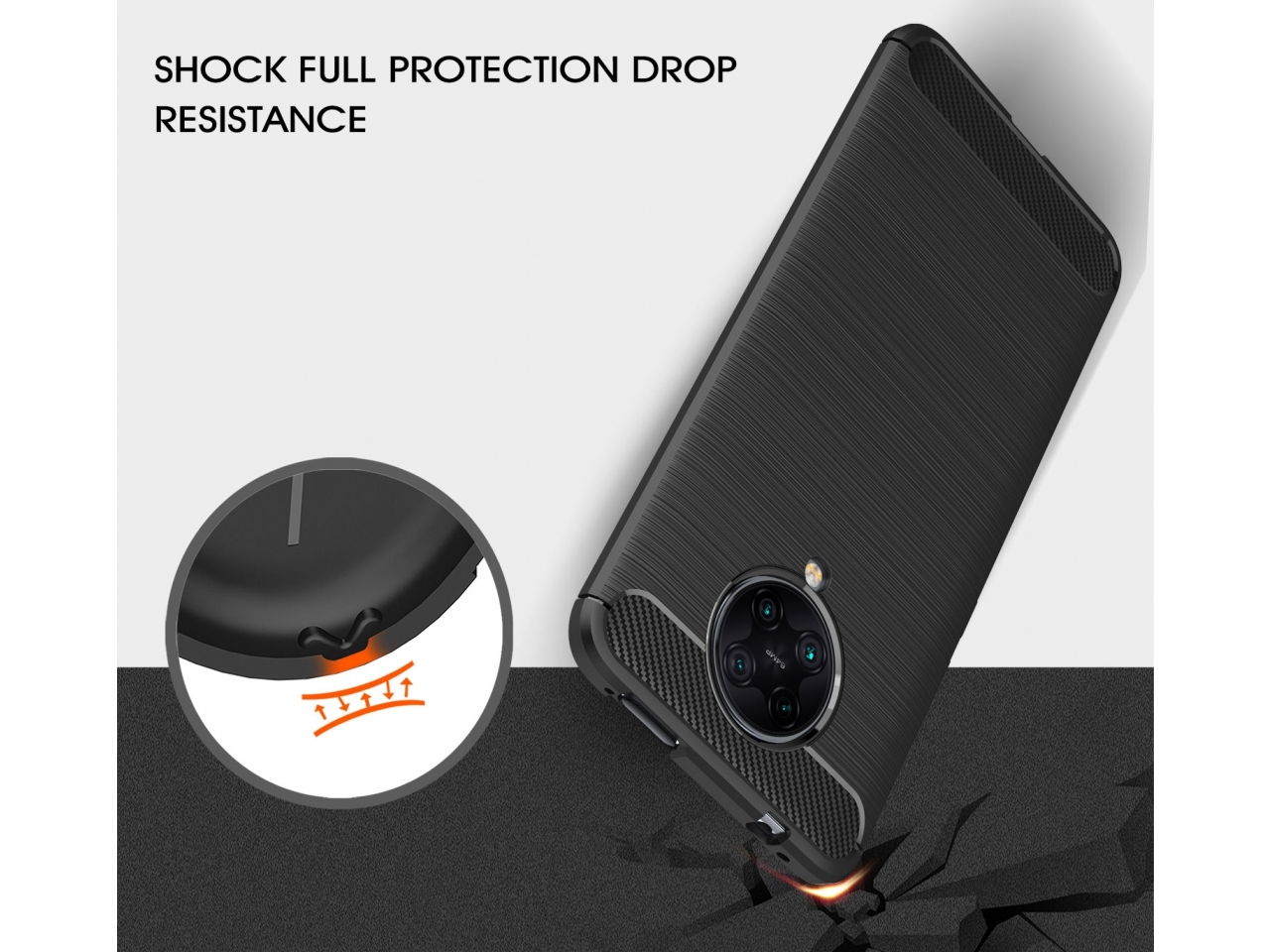 Xiaomi Poco F2 Pro Carbon Gummi Hülle TPU Case Cover flexibel schwarz ...