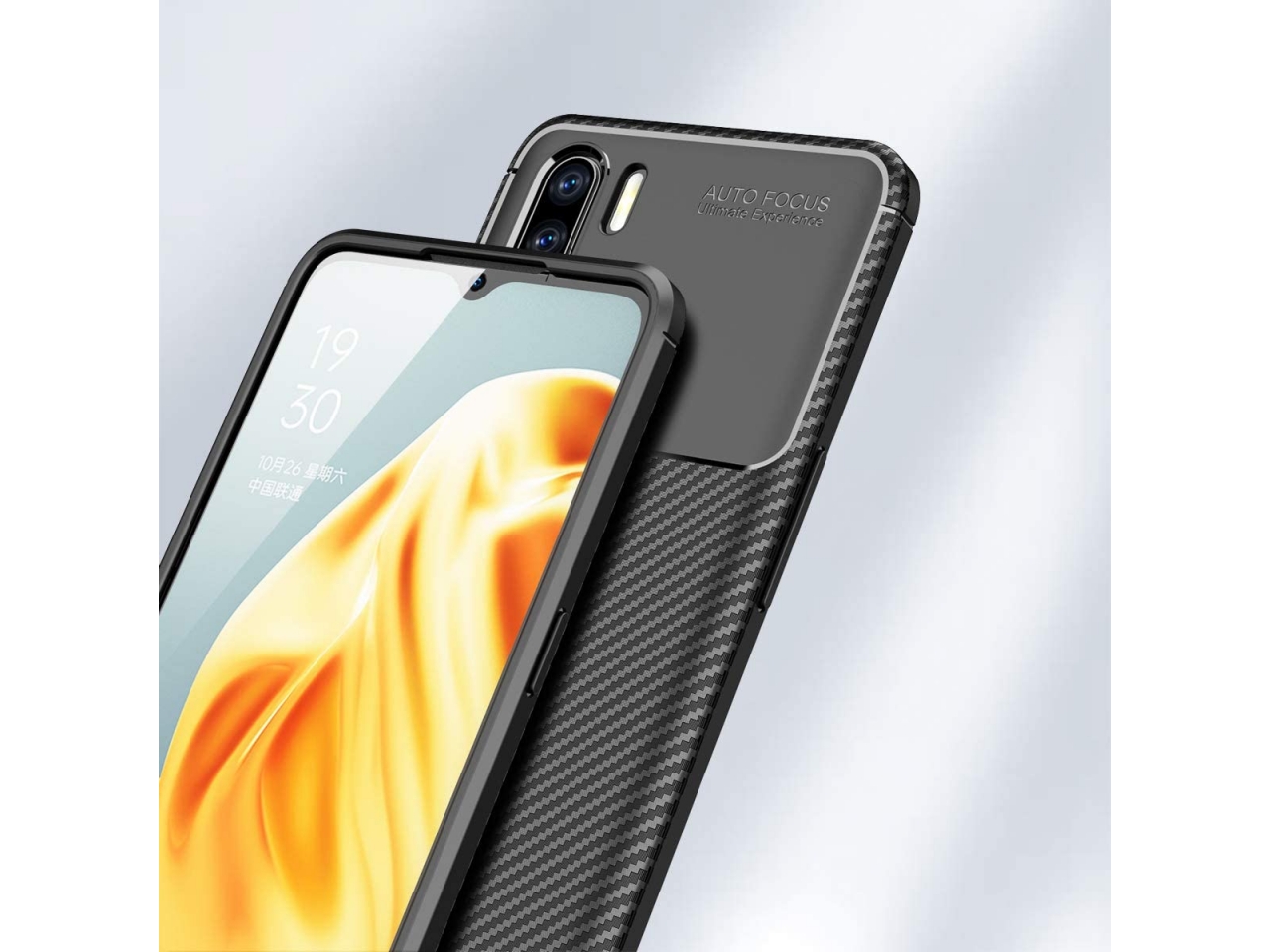 Oppo A91 Carbon Design Hülle TPU Case Cover flexibel navy blau - Oppo ...