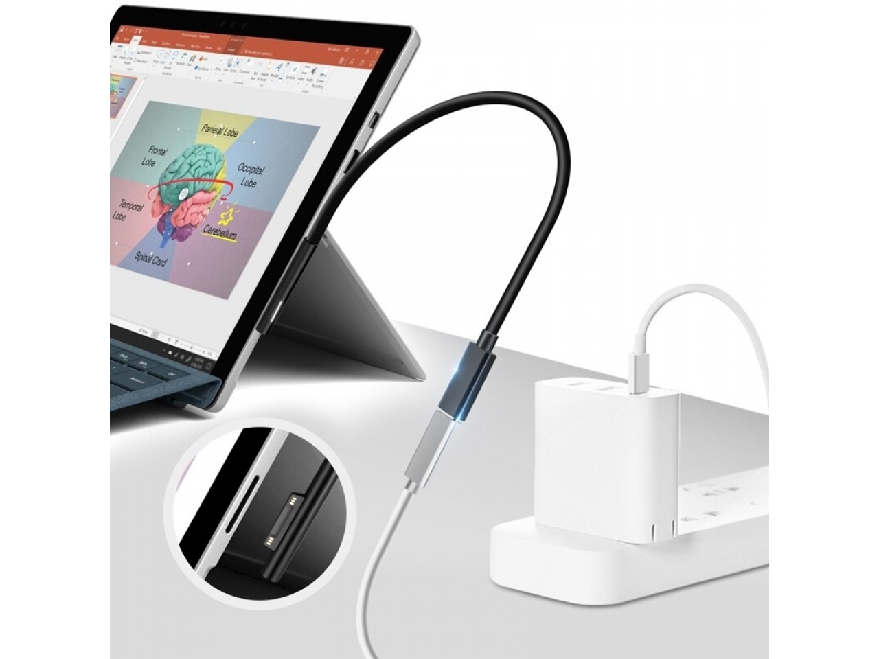 USB-C zu Microsoft Surface Adapter zum Laden mit USB-C PowerDelivery ...