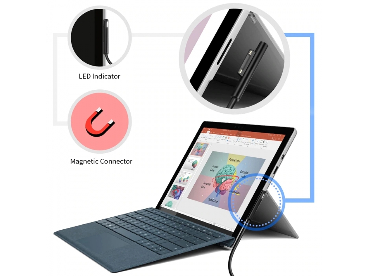 USB-C zu Microsoft Surface Adapter zum Laden mit USB-C PowerDelivery ...