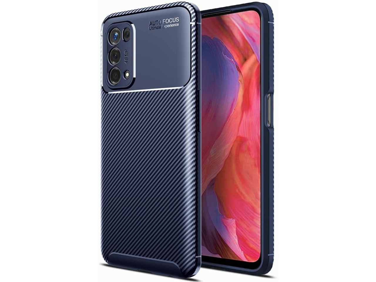 Oppo A54 5G Carbon Design Hülle TPU Case flexibel blau online bestellen