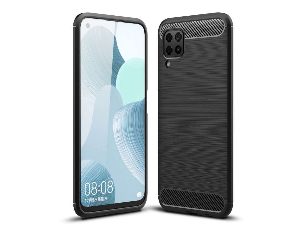 Huawei P40 Lite Carbon Gummi Hülle TPU Case schwarz online bestellen