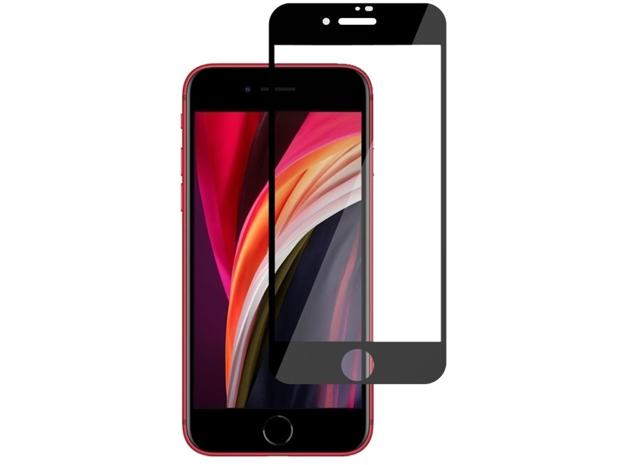 Apple iPhone SE 2020 100% Vollbild Panzerglas Schutzfolie 2.5D 9H ...