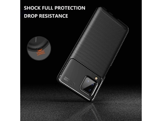 Samsung Galaxy A12 Carbon Design Hülle TPU Case flexibel blau